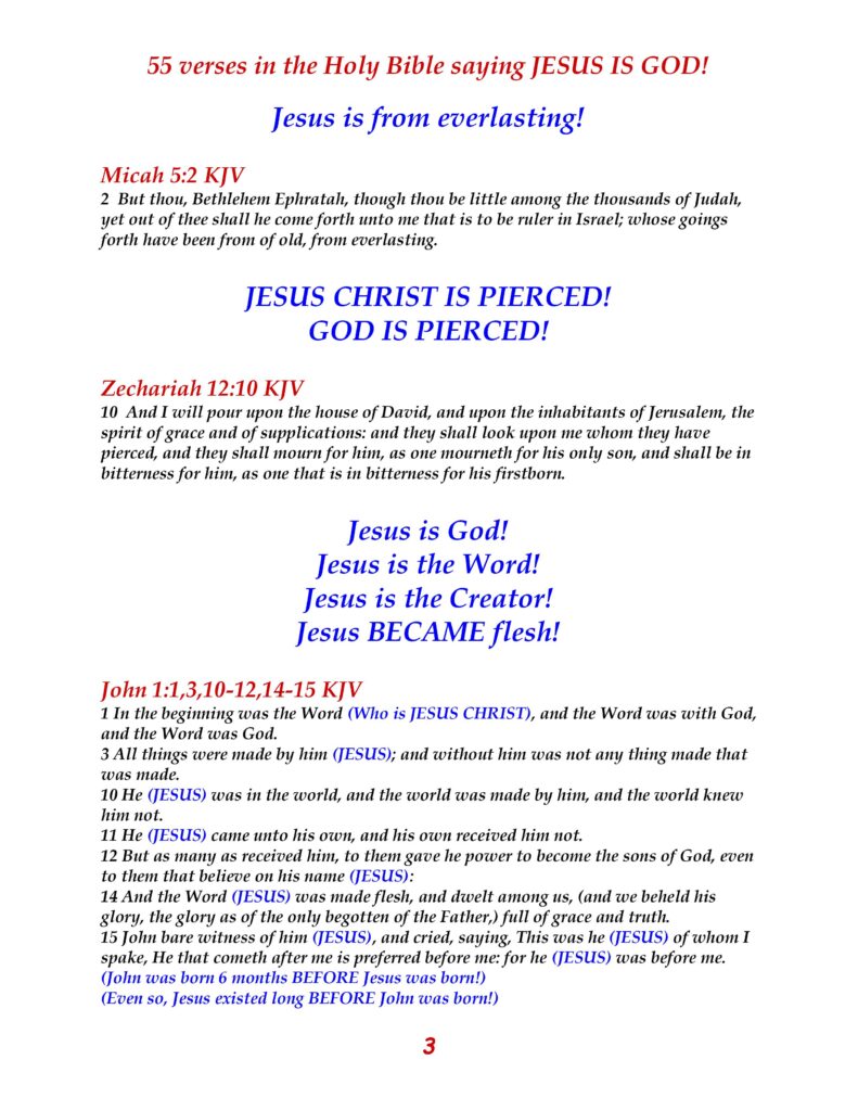 55 Verses Saying Jesus is God ! – JESUS IS GOD TV