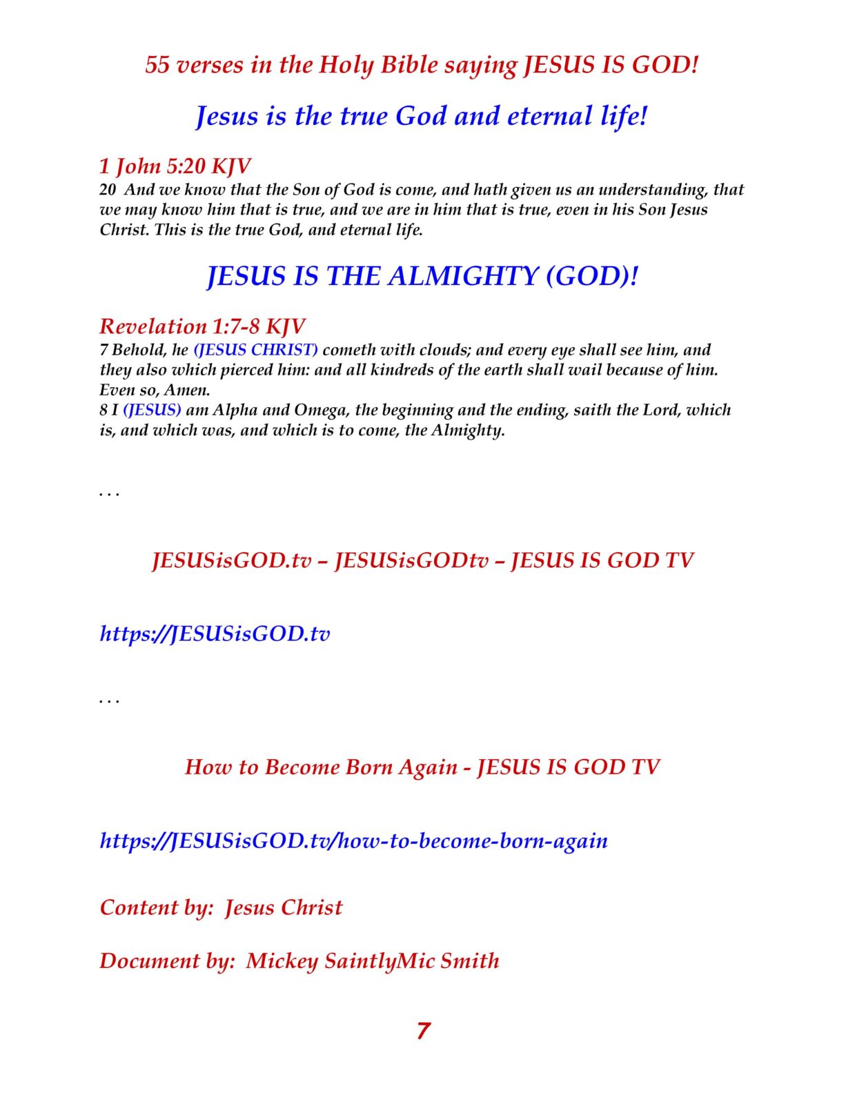 55 Verses Saying Jesus is God ! – JESUS IS GOD TV